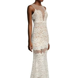 BCBG | Dresses | Off White Rayna Floral Lace Gown Maxi Dress | Poshmark